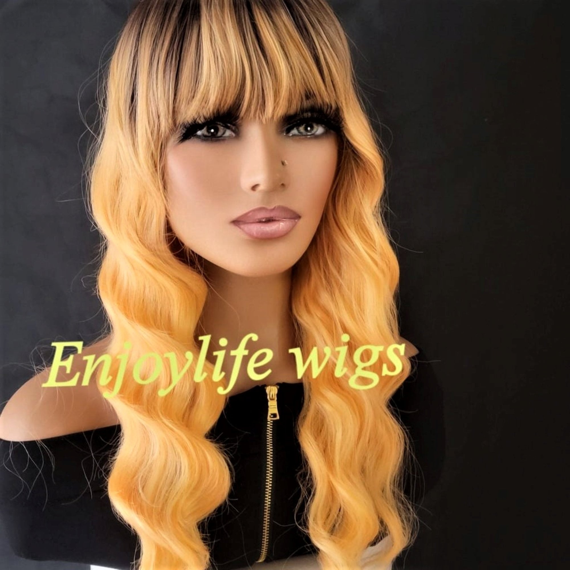 Sexy Golden Yellow Dream Balayage Color Natural Wavy Chinese - Etsy