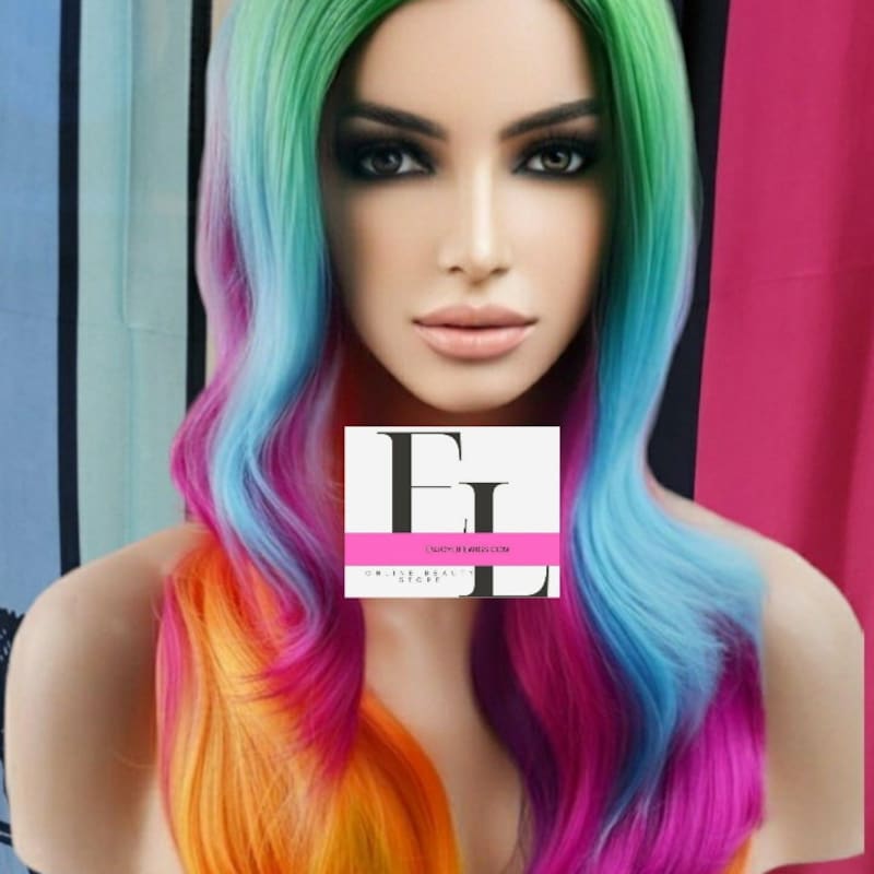 Rainbow Wig - Etsy