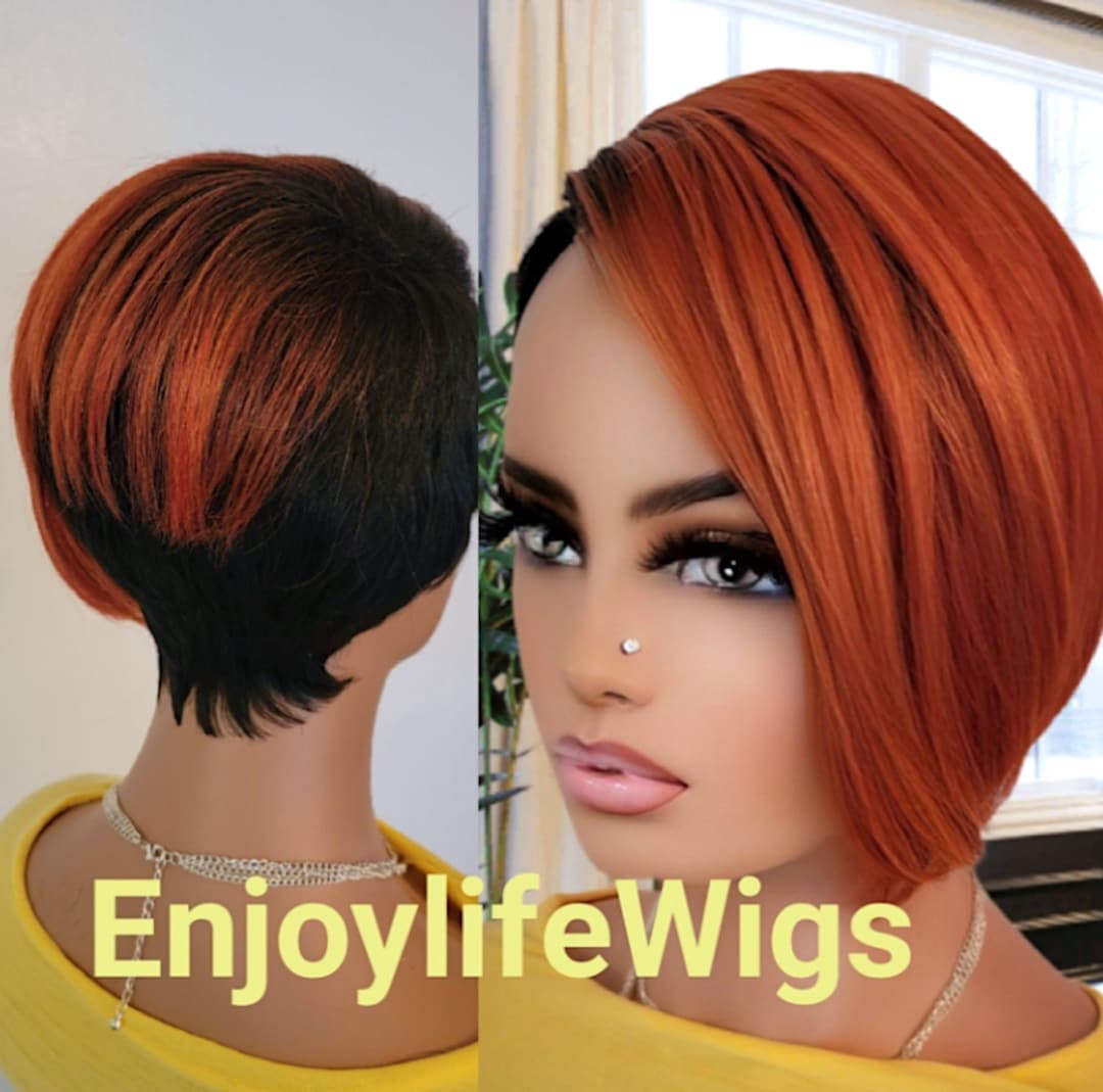Sexy Swoop Long Side Bang Burn Orange Pumpkin Patch Dream Black Root ...