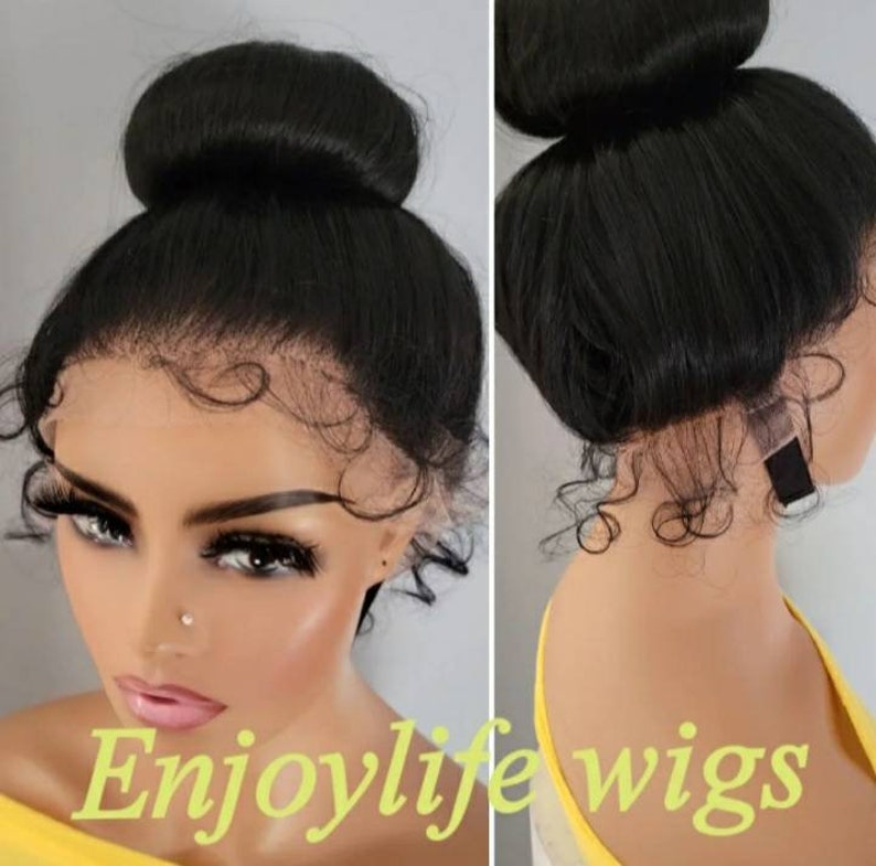 Girl the Bun is Done Prestyled 360 Hd Lacefront Wavy Black Wig Ready to ...