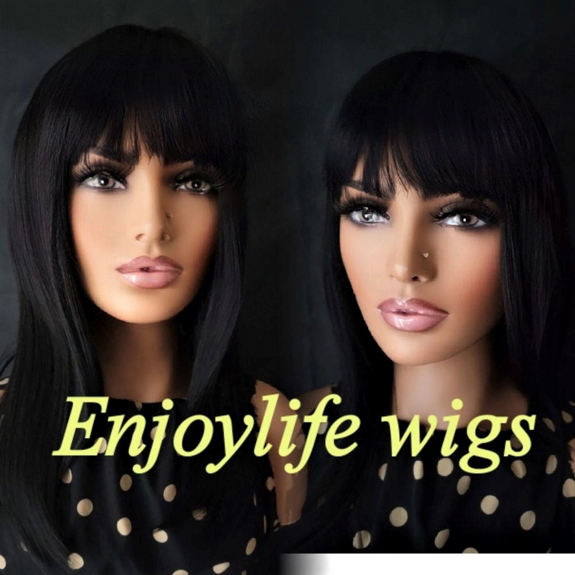 Sexy Simple Black Chinese Bang Wig - Etsy