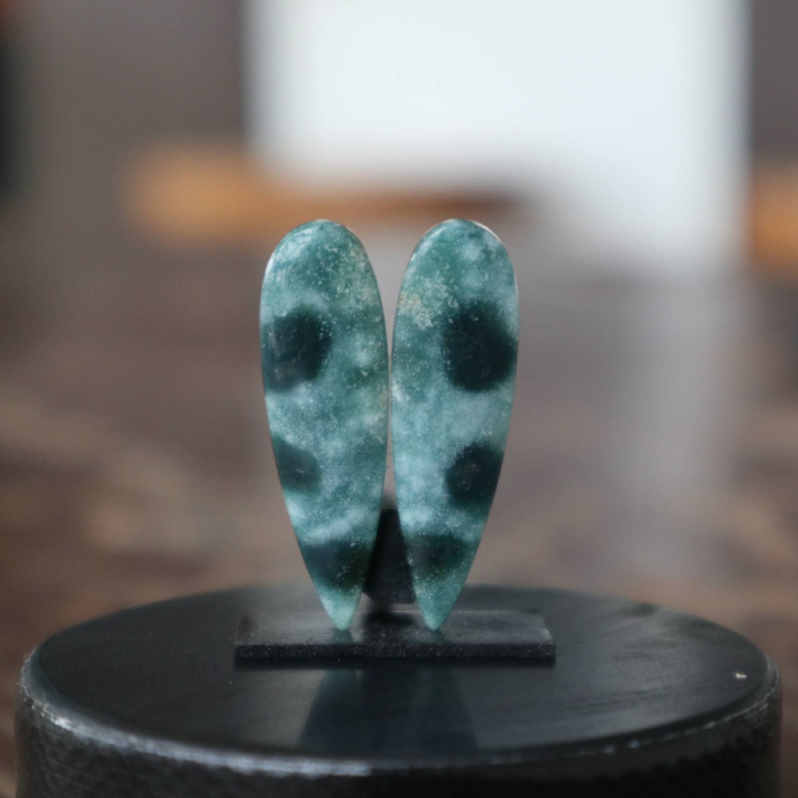 Green Opalized Wood Agate Pair - Etsy