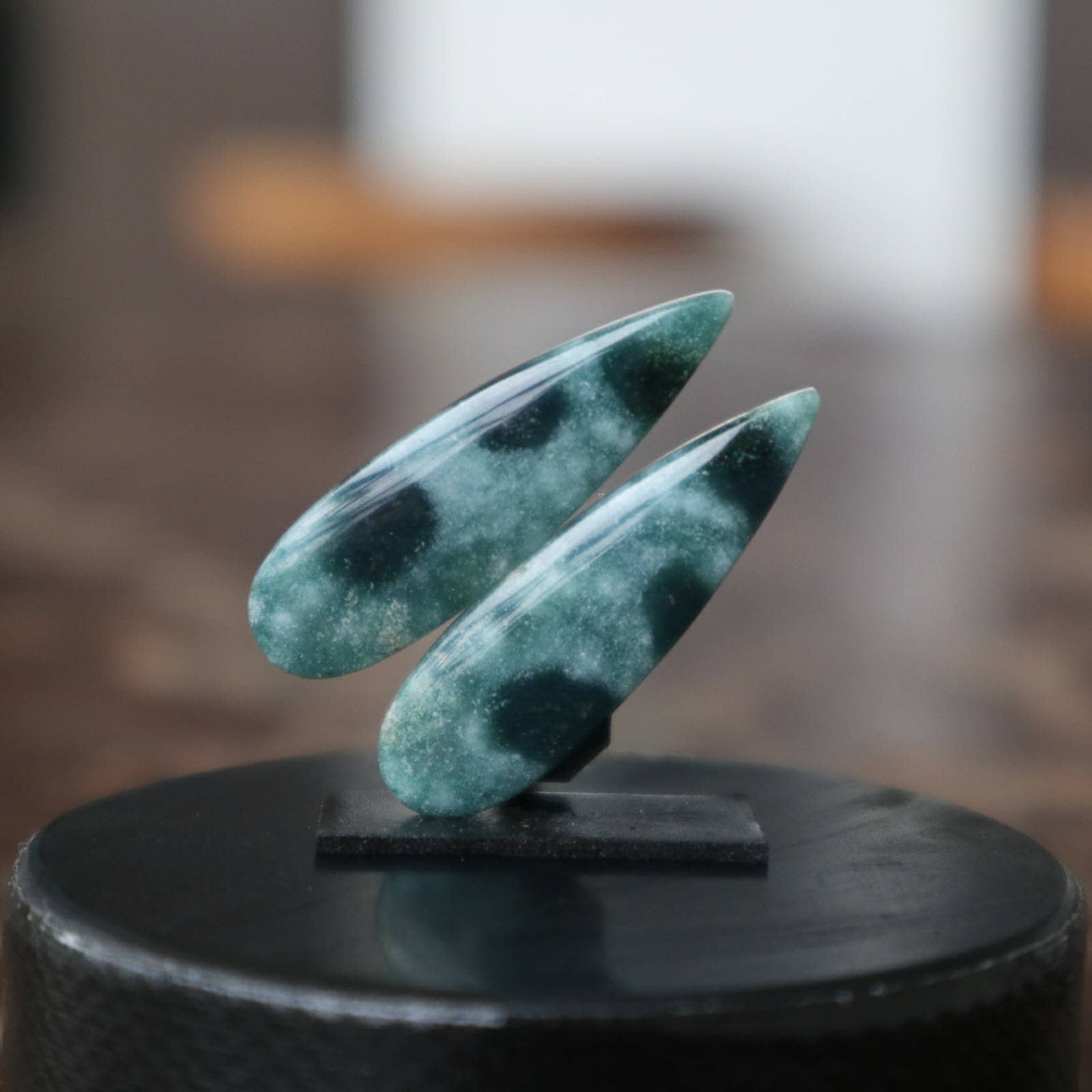 Green Opalized Wood Agate Pair - Etsy