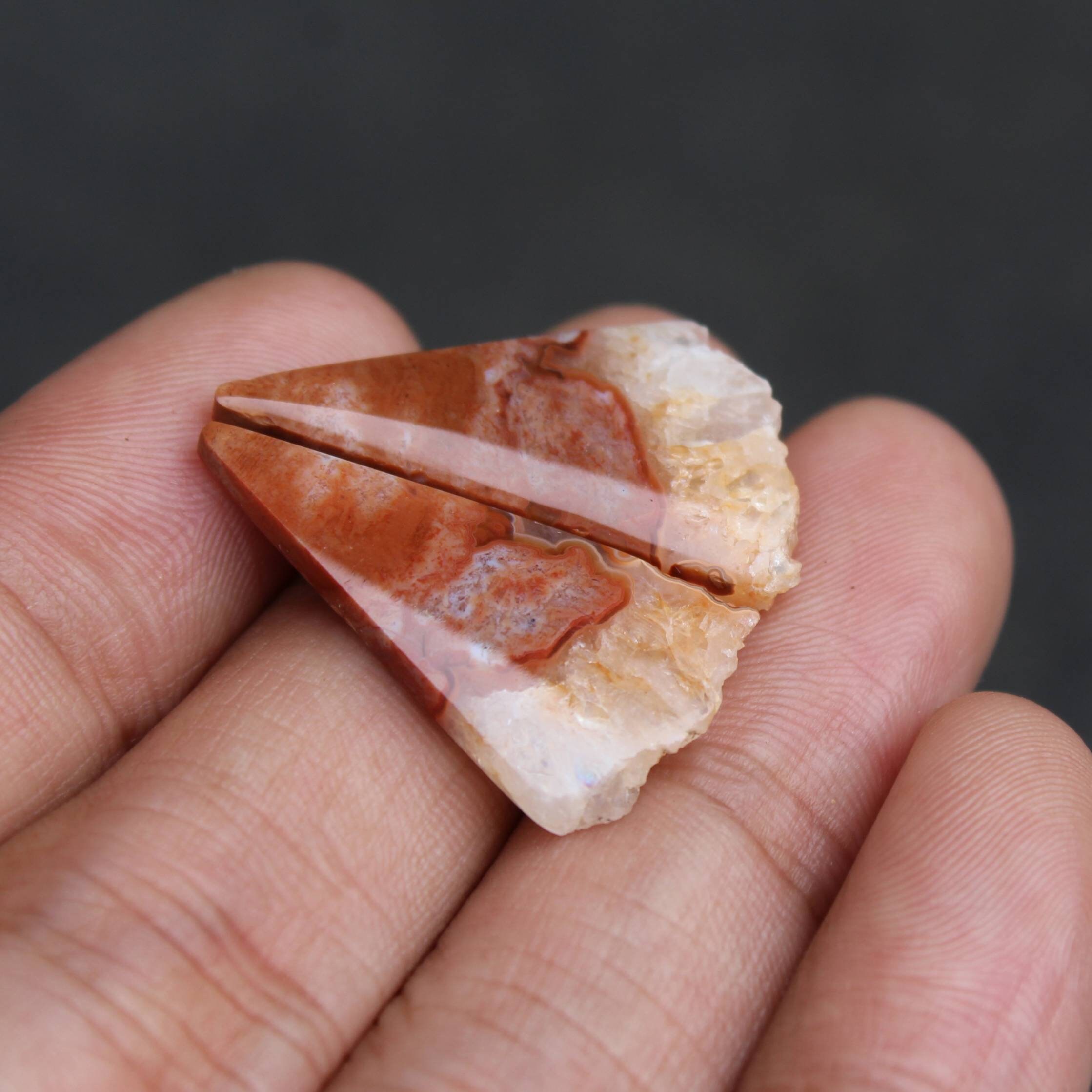 Jasper druzy pair | Etsy