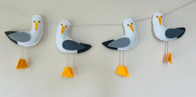 Hand Sewn Seagull Garland, Cheeky Bird Decor - Etsy