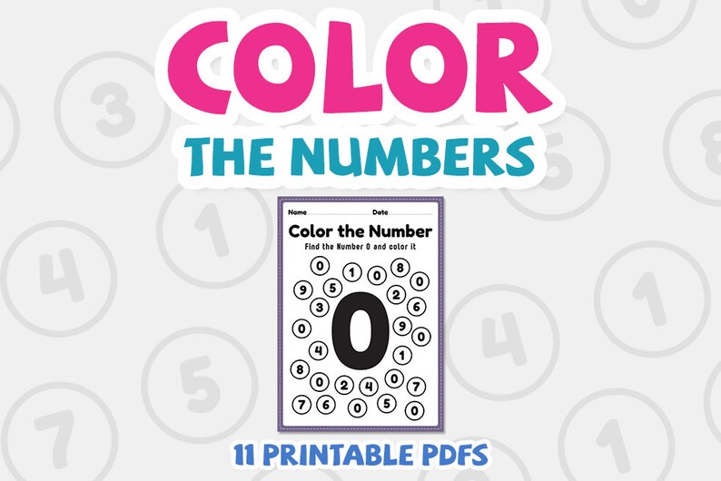 Coloring Numbers, Number 0, 1 to 10 Math Worksheets for Preschool ...