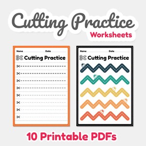 Scissors Skill Cutting Practice for Kids Creative Activity - Etsy