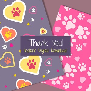 Paw Pattern, Dog and Cat Seamless Footprint Digital Paper - Etsy
