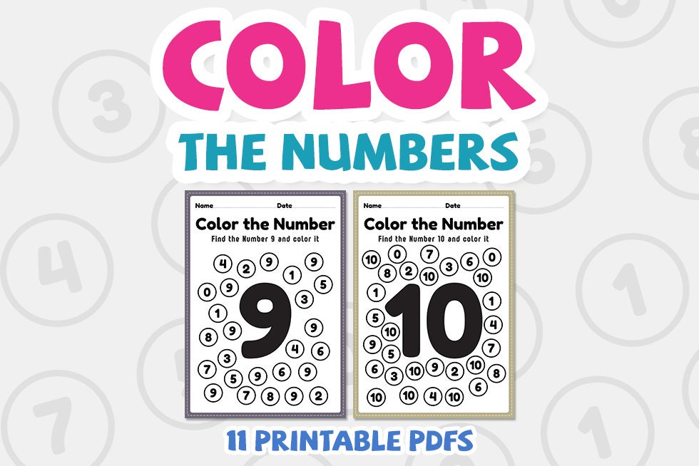 Coloring Numbers, Number 0, 1 to 10 Math Worksheets for Preschool ...