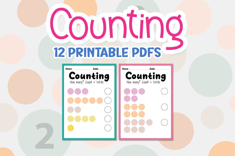 Counting Worksheet Math Printable Sheet for Preschool and - Etsy