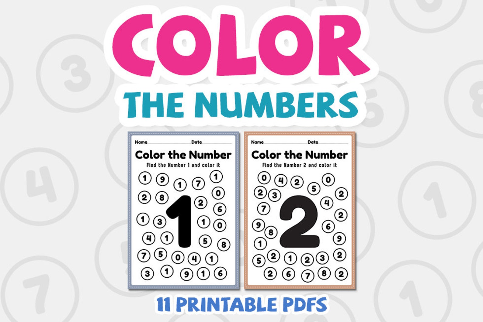 Coloring Numbers, Number 0, 1 to 10 Math Worksheets for Preschool ...