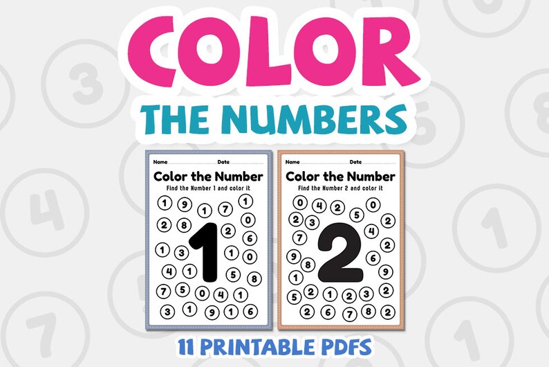 Coloring Numbers, Number 0, 1 to 10 Math Worksheets for Preschool ...
