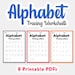Alphabet Worksheet Tracing Uppercase and Lowercase Letters - Etsy