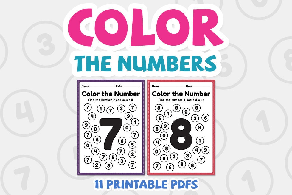 Coloring Numbers, Number 0, 1 to 10 Math Worksheets for Preschool ...