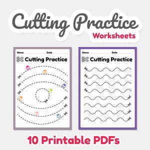 Scissors Skill Cutting Practice for Kids Creative Activity - Etsy