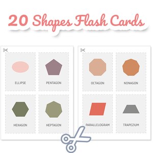 Shapes Flash Cards for Kids, Geometric Shapes for Kindergarten ...