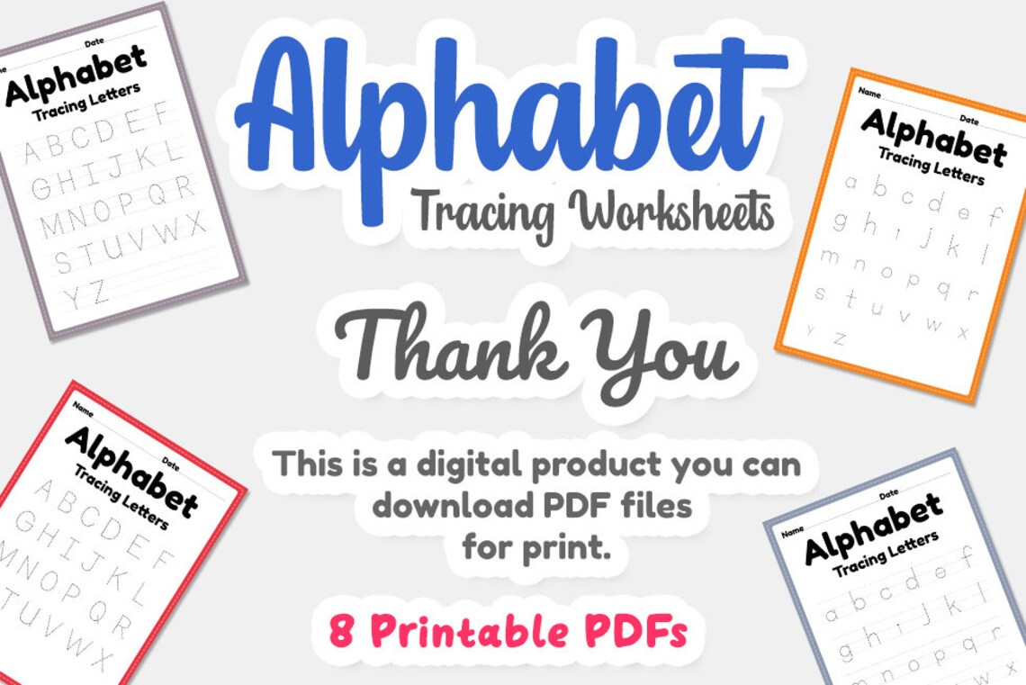 Alphabet Worksheet, Tracing Uppercase and Lowercase Letters for ...