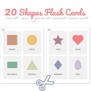 Shapes Flash Cards for Kids, Geometric Shapes for Kindergarten ...