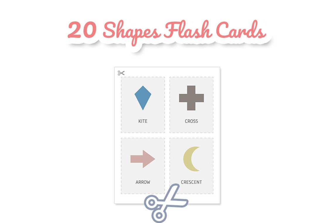 Shapes Flash Cards for Kids, Geometric Shapes for Kindergarten ...