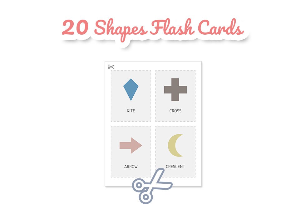 Shapes Flash Cards for Kids, Geometric Shapes for Kindergarten ...