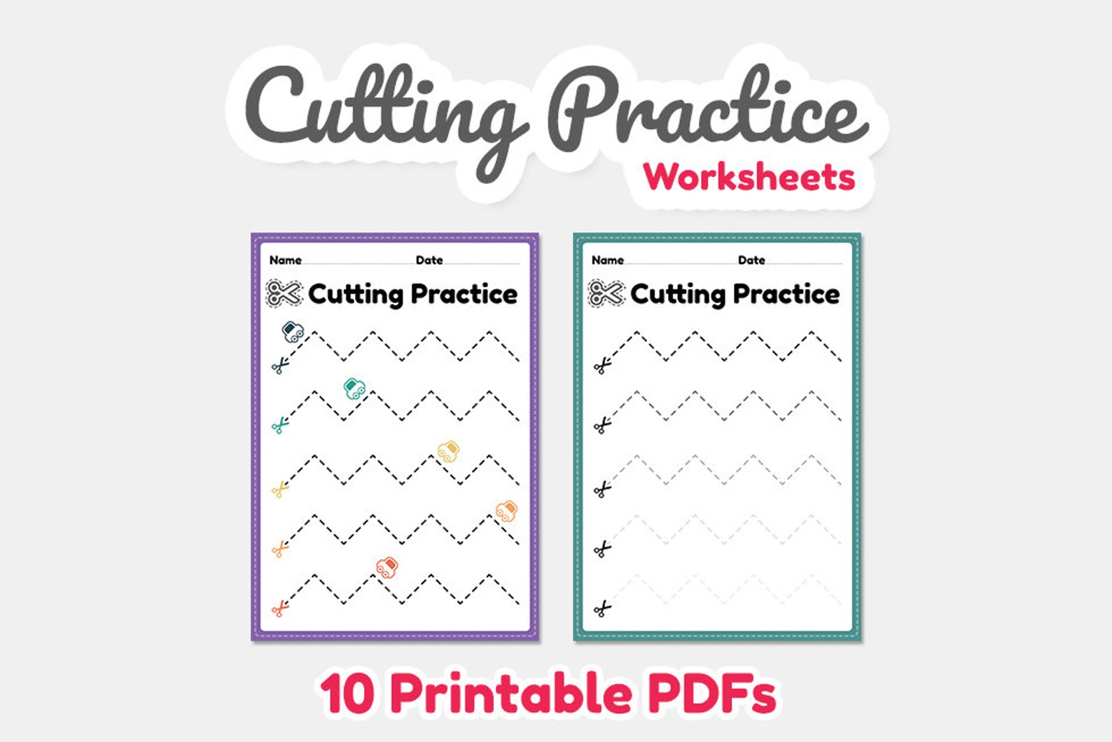 Scissors Skill Cutting Practice for Kids Creative Activity With Paper ...