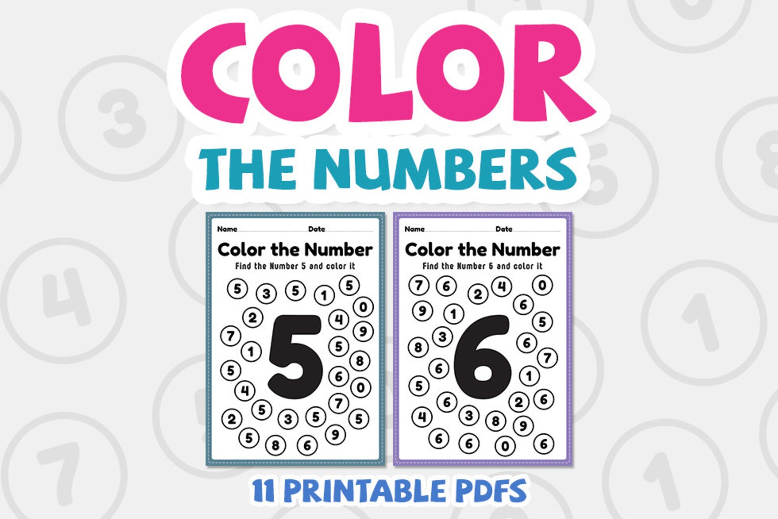 Coloring Numbers, Number 0, 1 to 10 Math Worksheets for Preschool ...