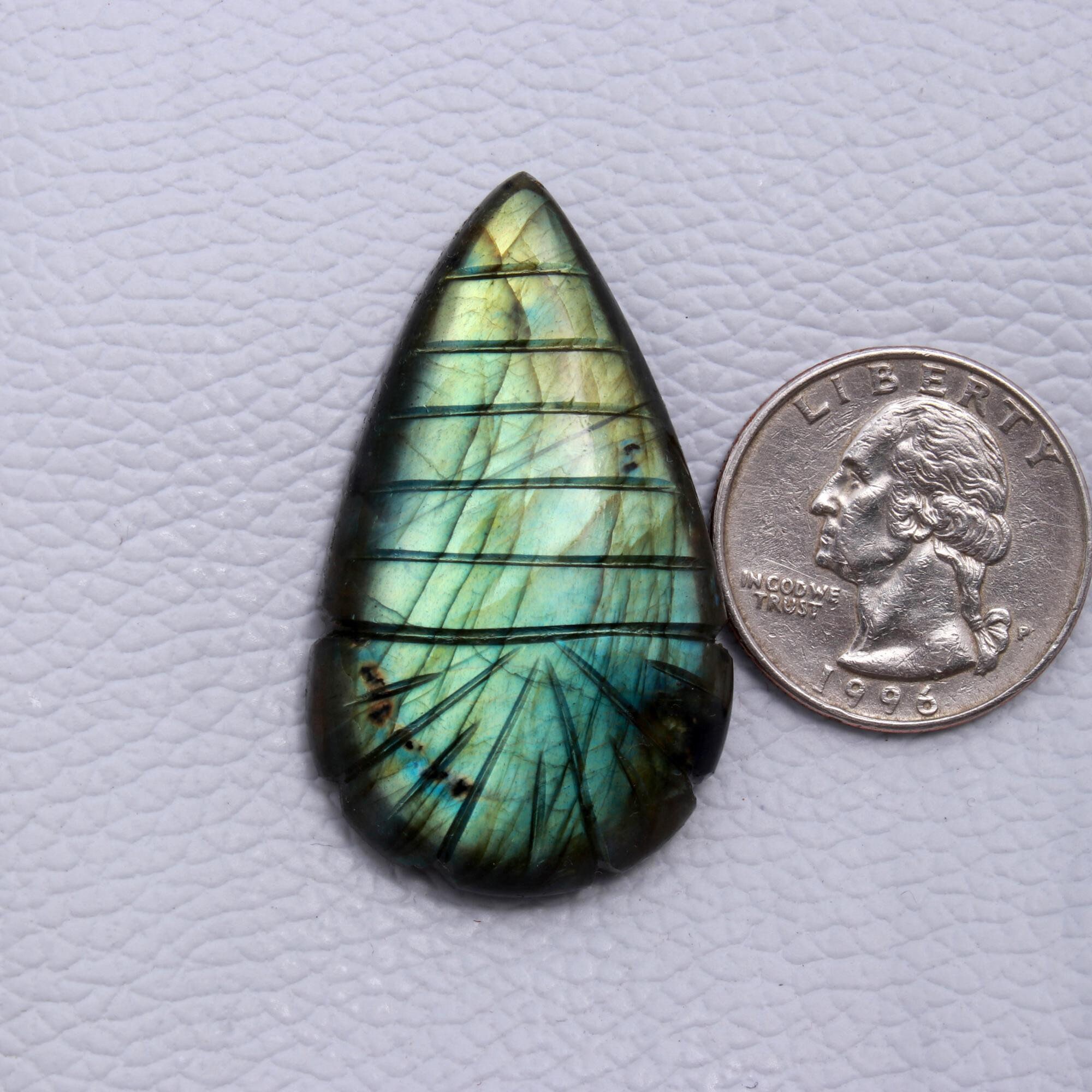 Likable Carving Natural Labradorite Cabochon 100%natural Hand - Etsy