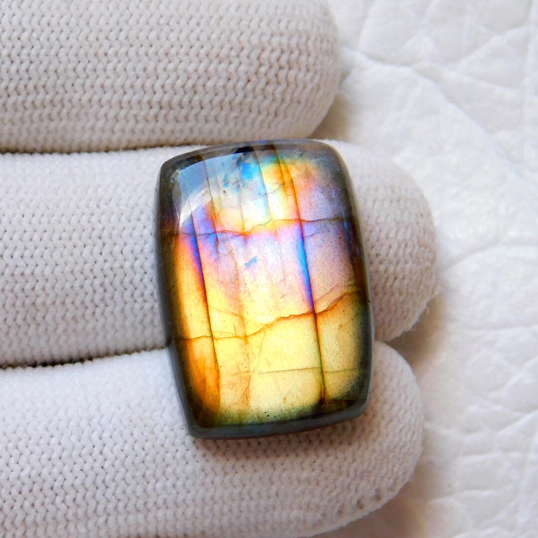 Amazing Multi Rare Yellow Flashy Labradorite Cabochon, Cushion Shape ...