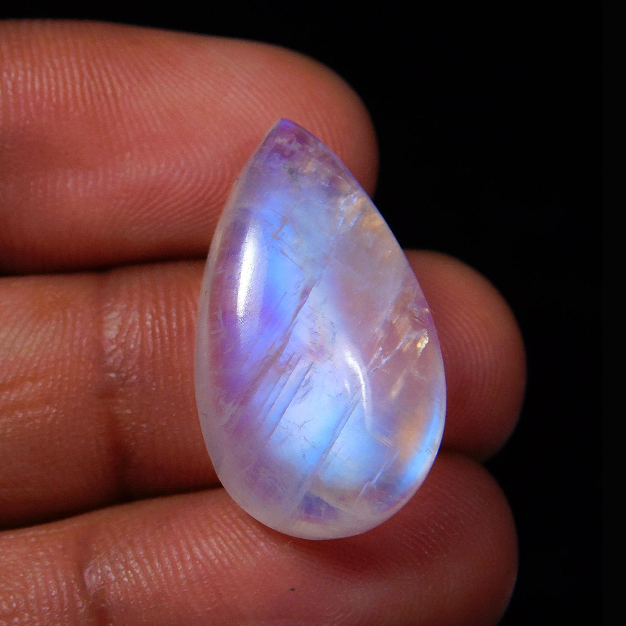 Aaatop Unique Rare Blue Fire Rainbow Moonstone Cabochon - Etsy