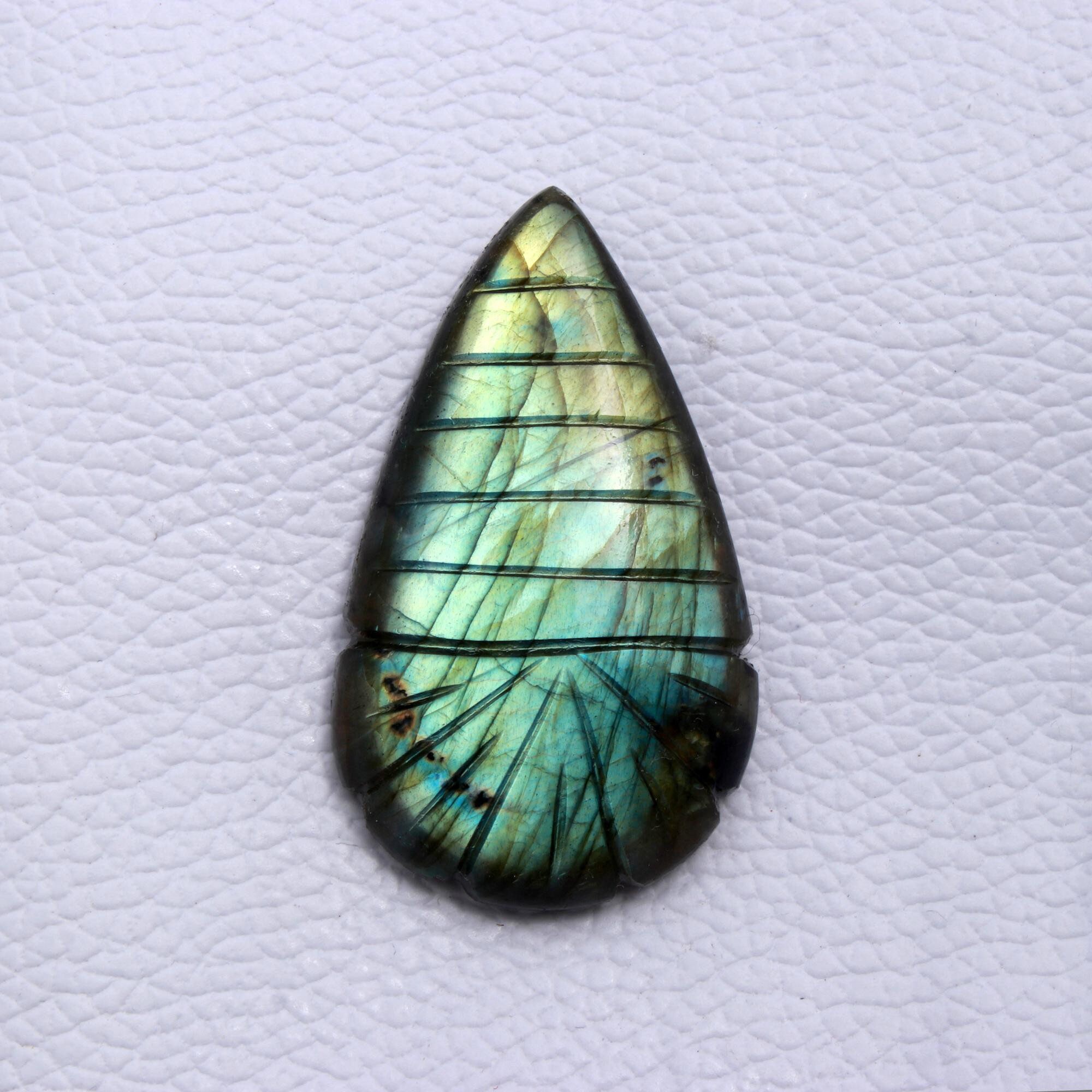Likable Carving Natural Labradorite Cabochon 100%natural Hand - Etsy