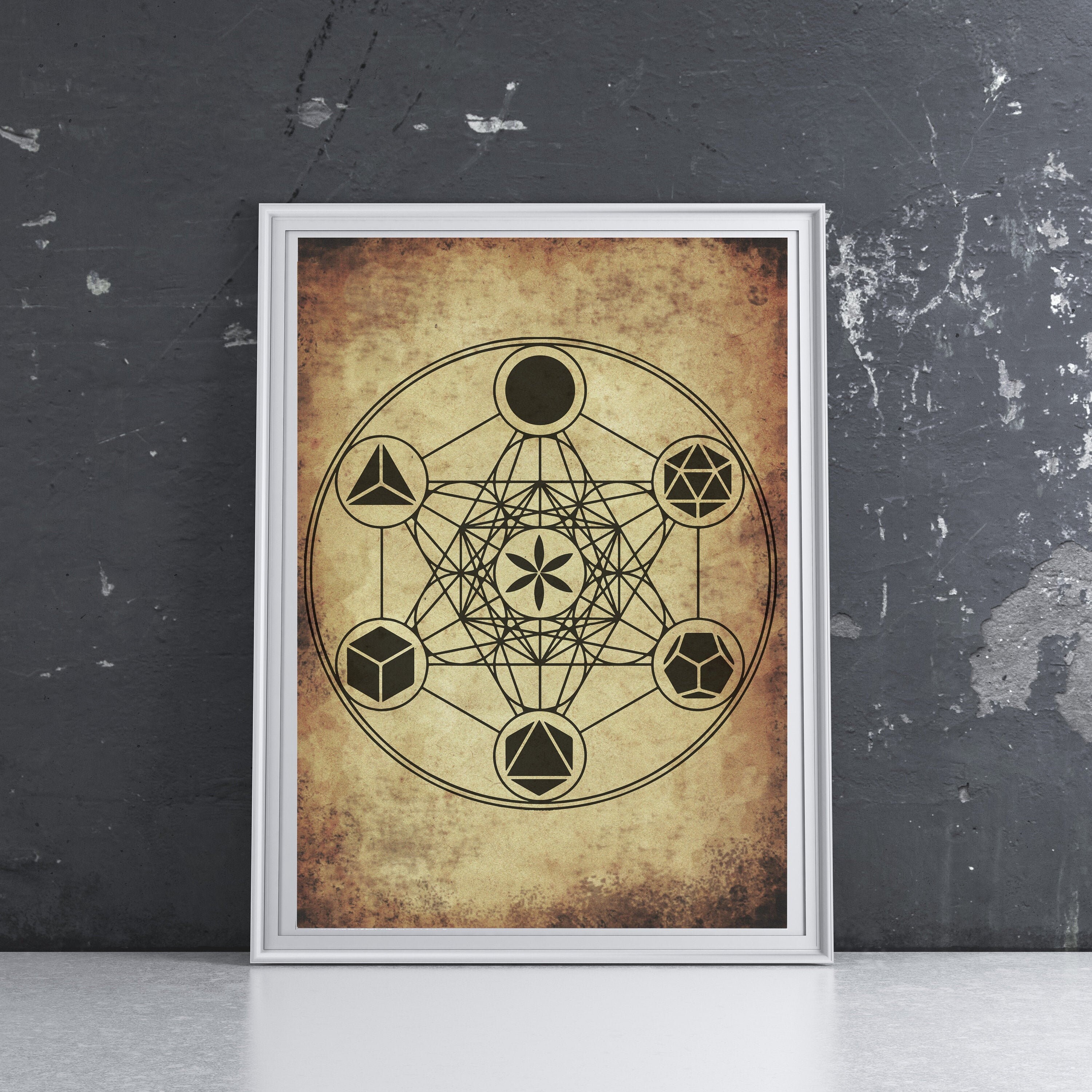 Pagan Wicca Poster Metatrons Cube Print Alchemy Print Prayer Decor ...