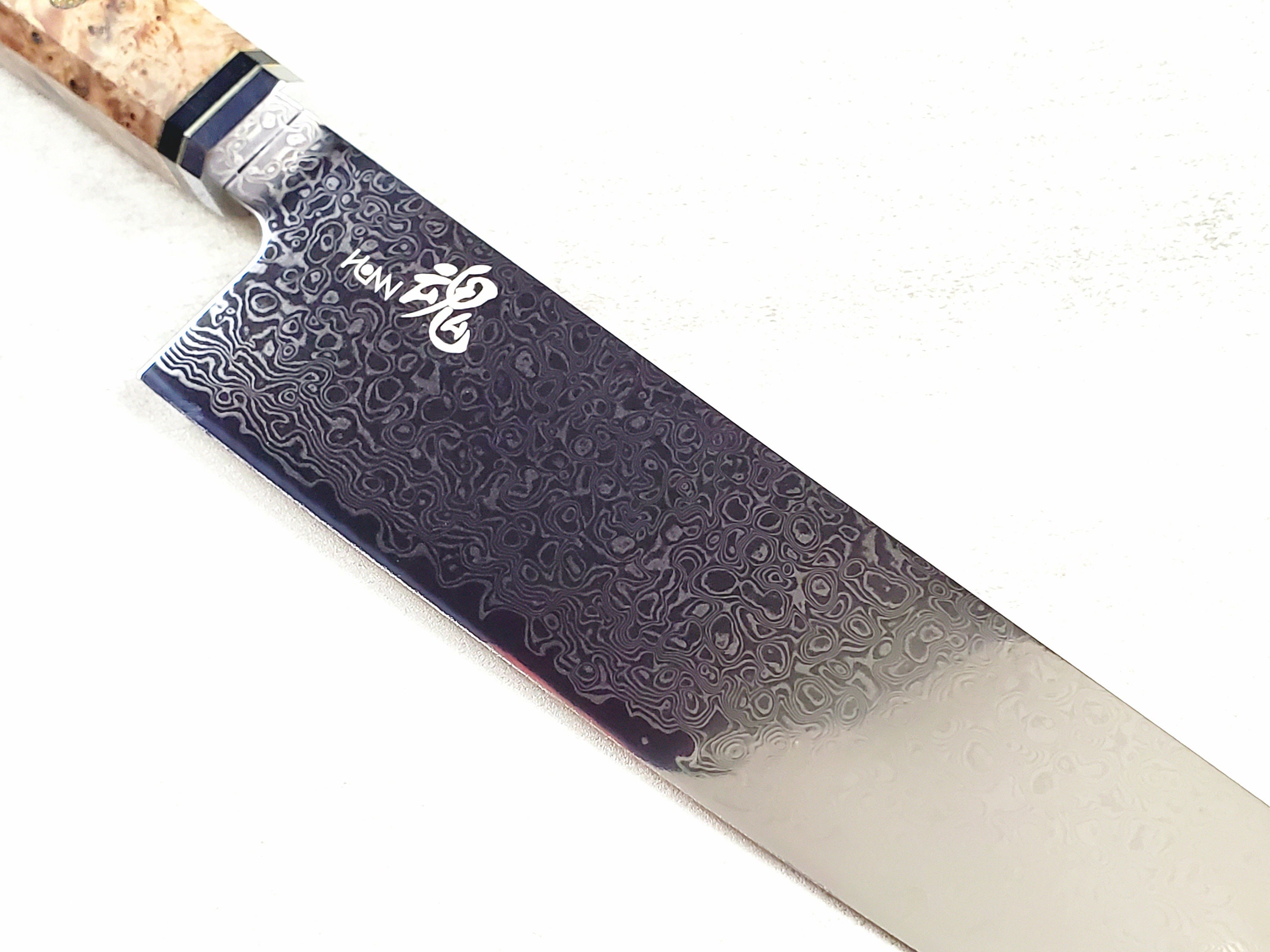 HONN Chef Knife gyuto 9 inch blade Damascus v-10 steel knife | Etsy