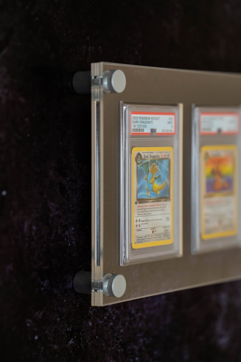 Pokemon card PSA slab display frame 3x1 | Etsy