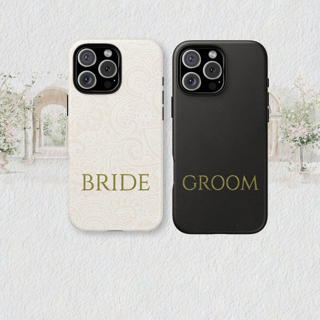 Bride & Groom *wedding Phone Cases, Black - Gold Couple's Engagement ...