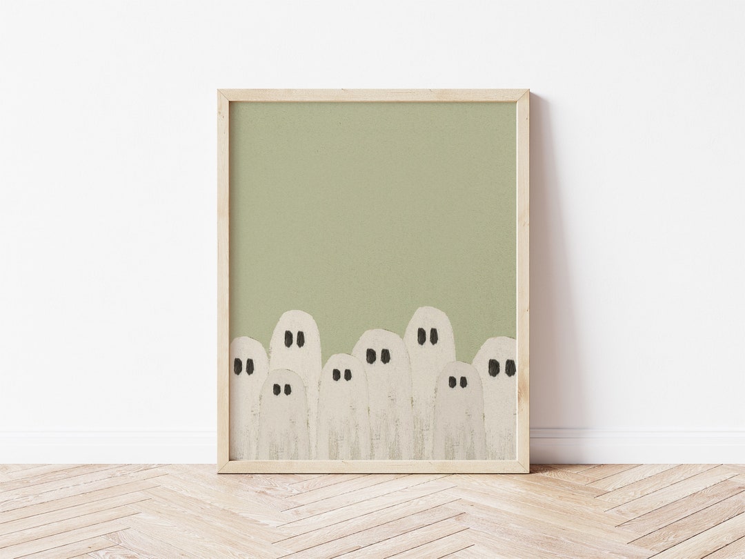 Ghost Walk Green Print, Ghost, Ghost Art, Ghost Art Print, Halloween ...