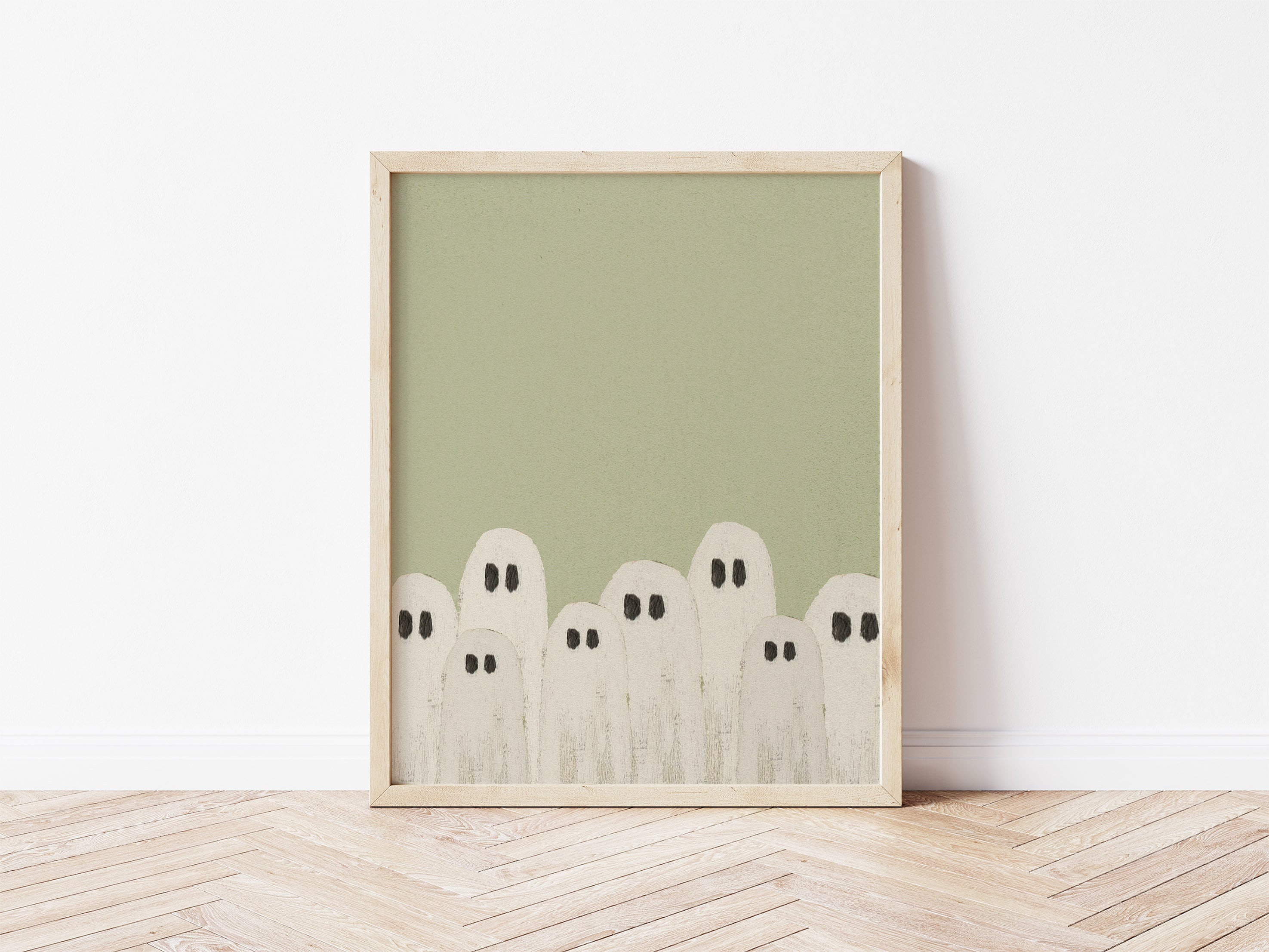 Ghost Walk Green Print, Ghost, Ghost Art, Ghost Art Print, Halloween ...