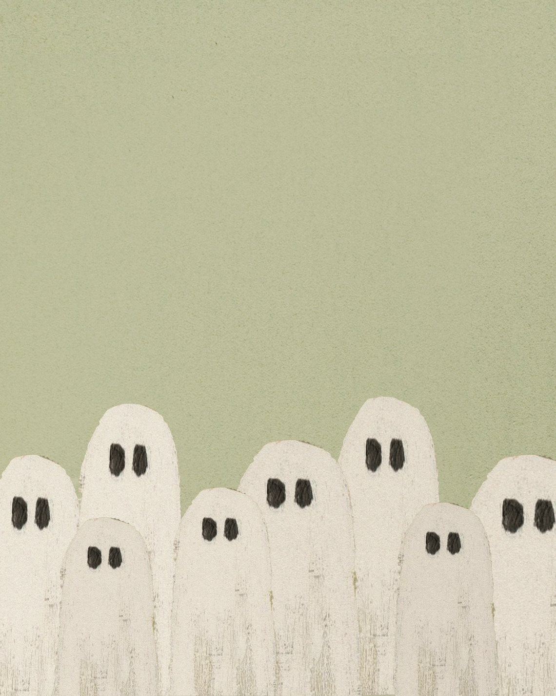 Ghost Walk Green Print, Ghost, Ghost Art, Ghost Art Print, Halloween ...