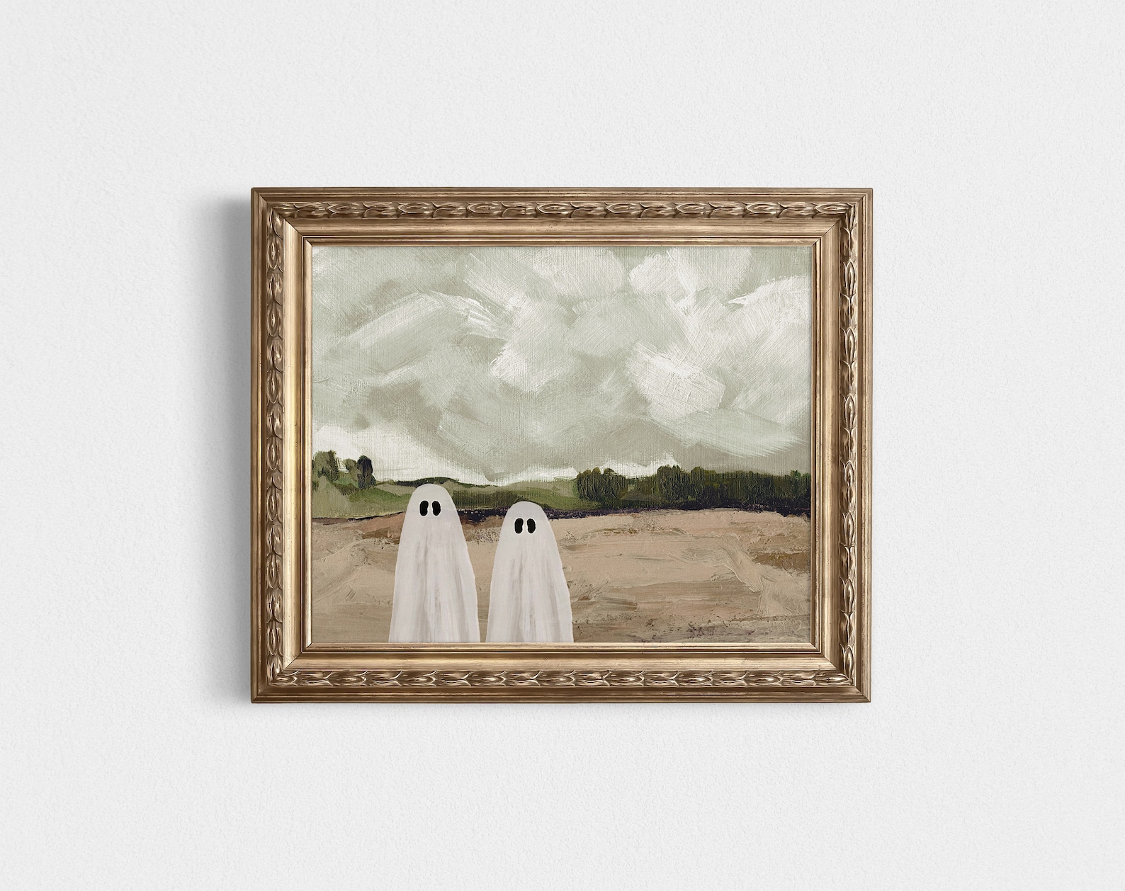 Ghost Clouds Art Print, Art Print, Halloween, Ghost, Ghost Art ...