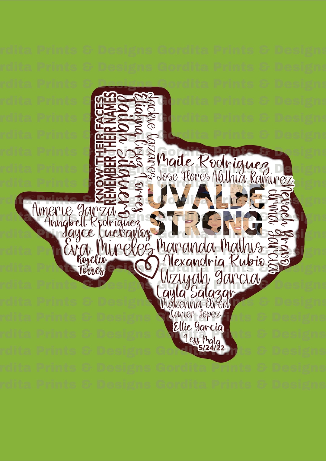 UVALDE STRONG Know Their Faces Remember Their Names - Etsy
