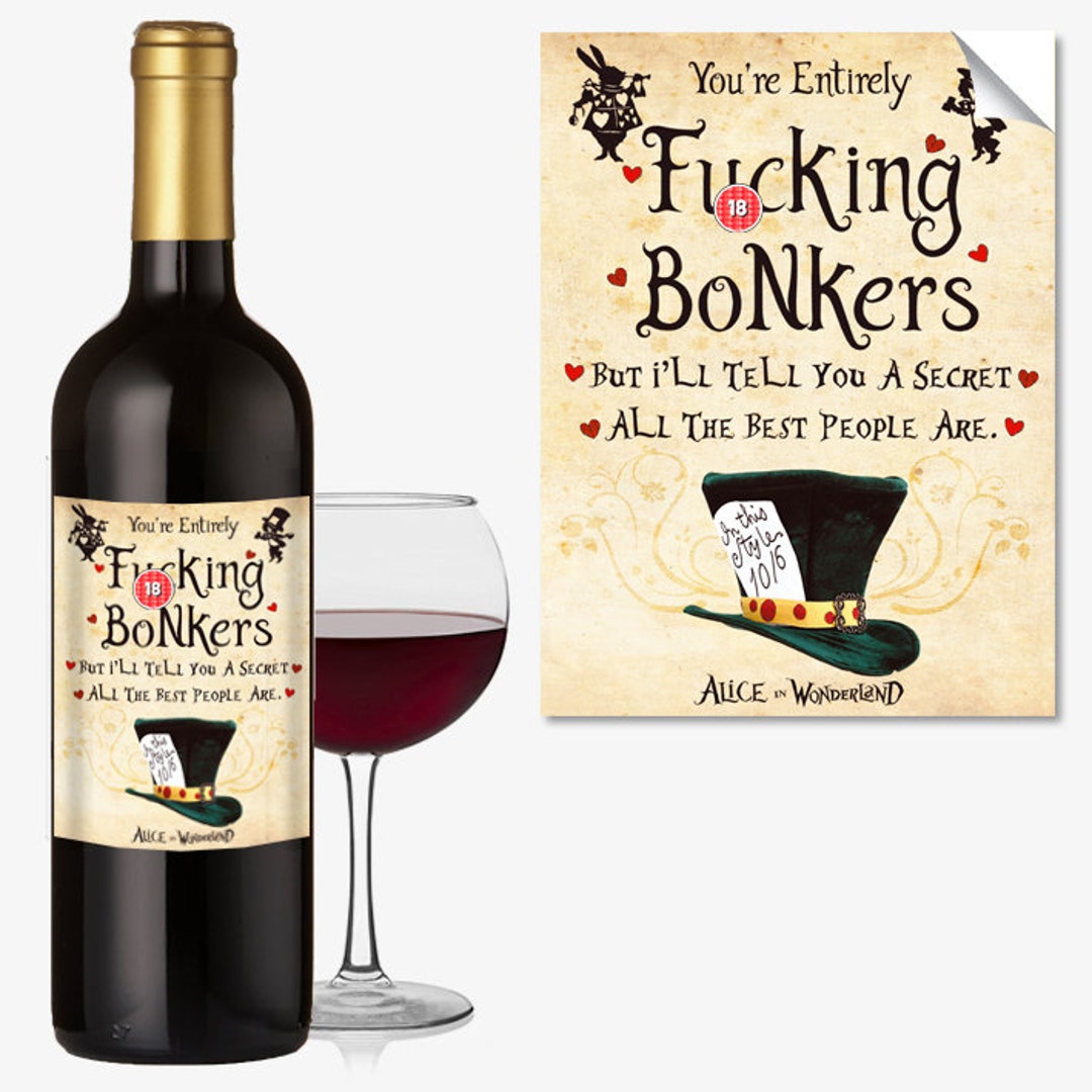 Bonkers Bottle Label / Champagne / Gin Bottle Label / Gift / Present ...
