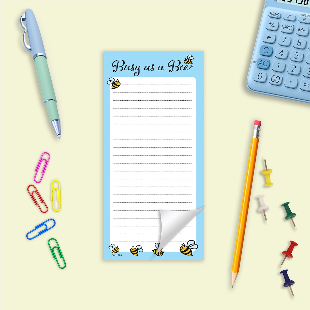 Busy Bee to Do List, Notepad, Daily Planner, Jotter, Notes, Stationery ...
