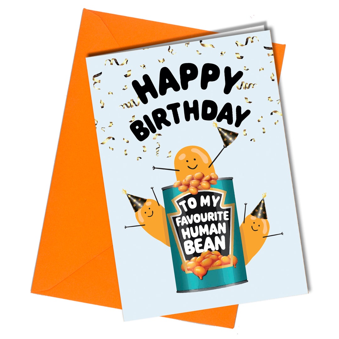 Favourite Human Bean Birthday Card Funny Cute / Best Friend 23 - Etsy