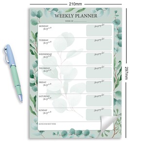 A4 Weekly Planner Pad | Organiser Schedule to Do Tear off Sheets ...