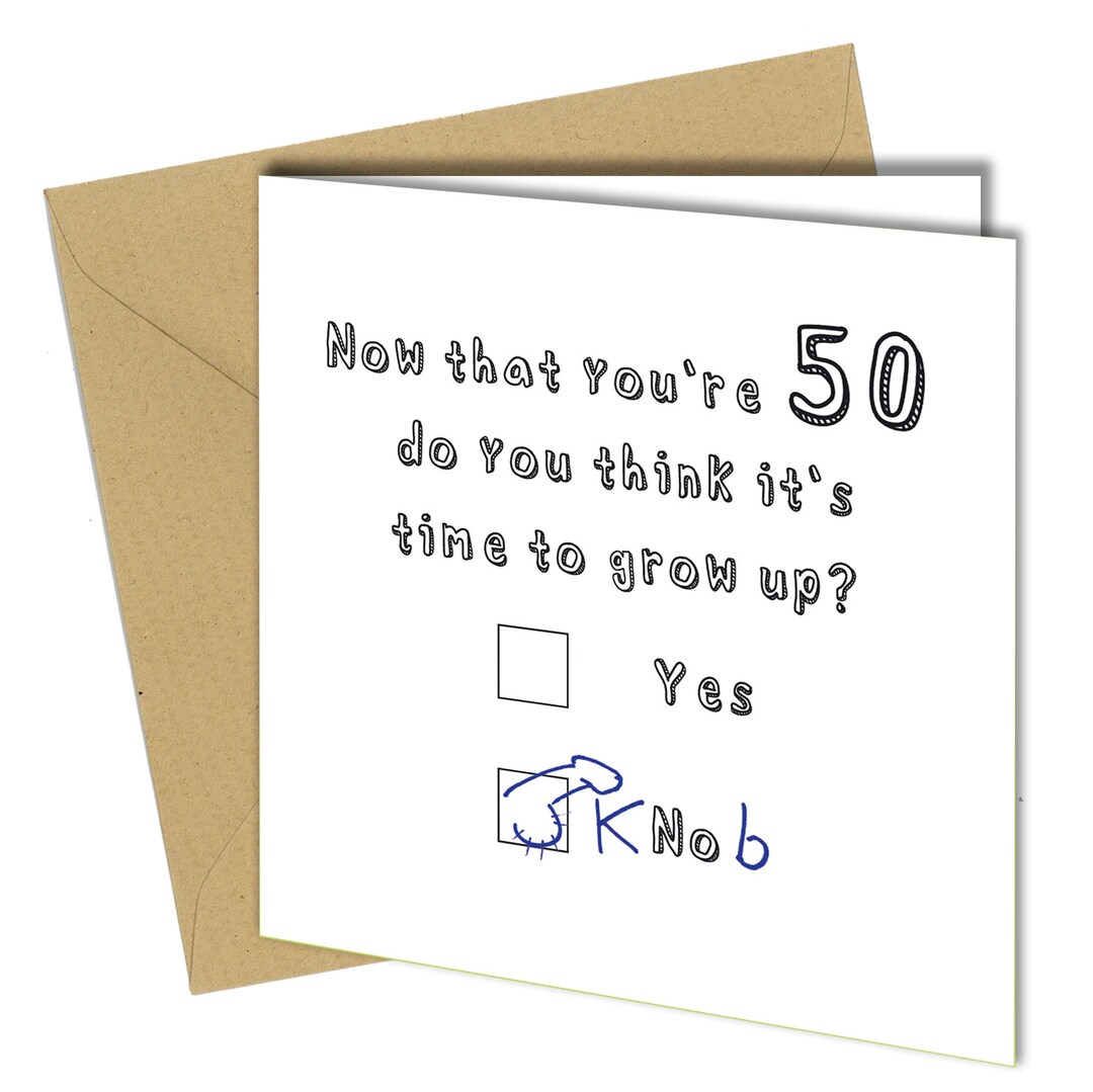 Funny 50th Birthday Card Boy Male Son Daughter Humorous Fifty - Etsy UK