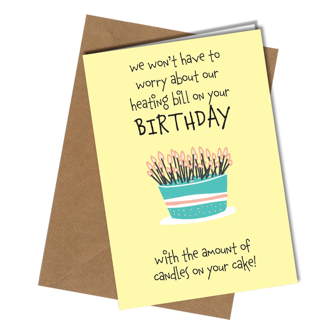 Heating Bill Candles on Cake / Birthday Card | Friend | Electric ...