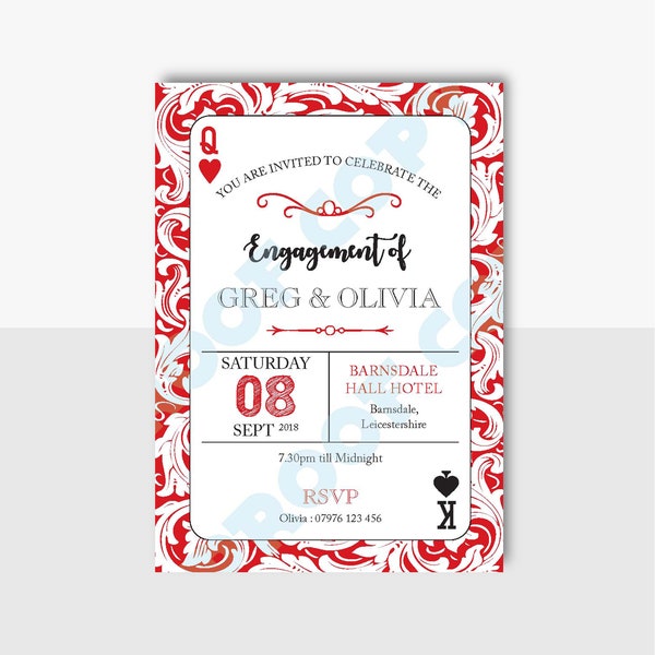 Playing Card Invite - Etsy