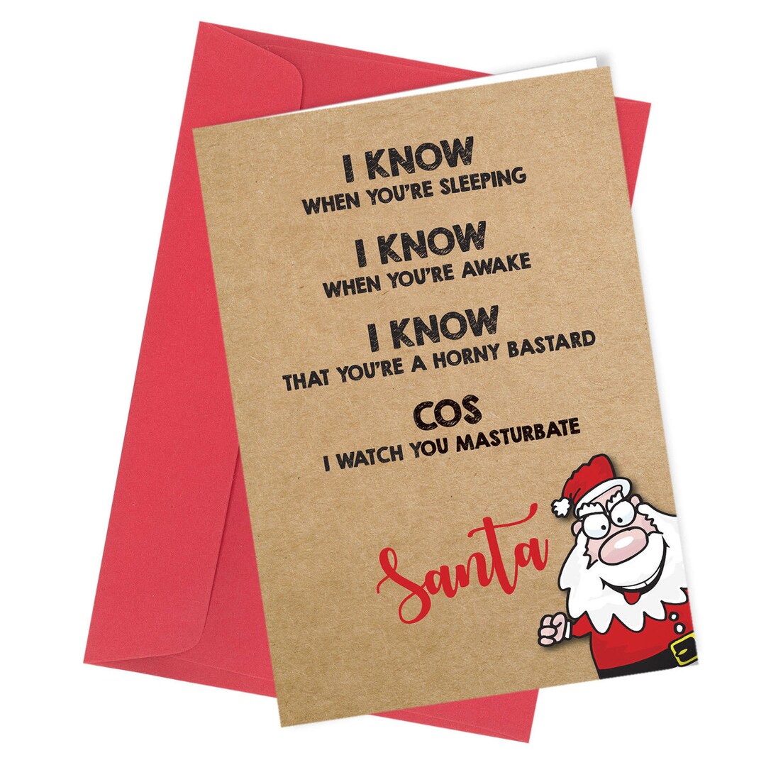 Santa Christmas Card | Comedy Rude Funny Humour Cheeky #338 - Etsy