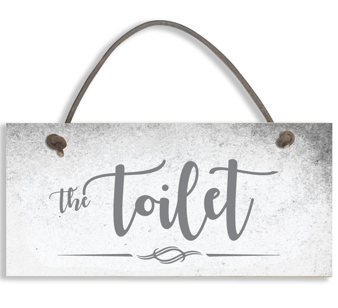 The Toilet | Shabby Chic Door Sign Plaque Sign for Bedroom #1501 - Etsy