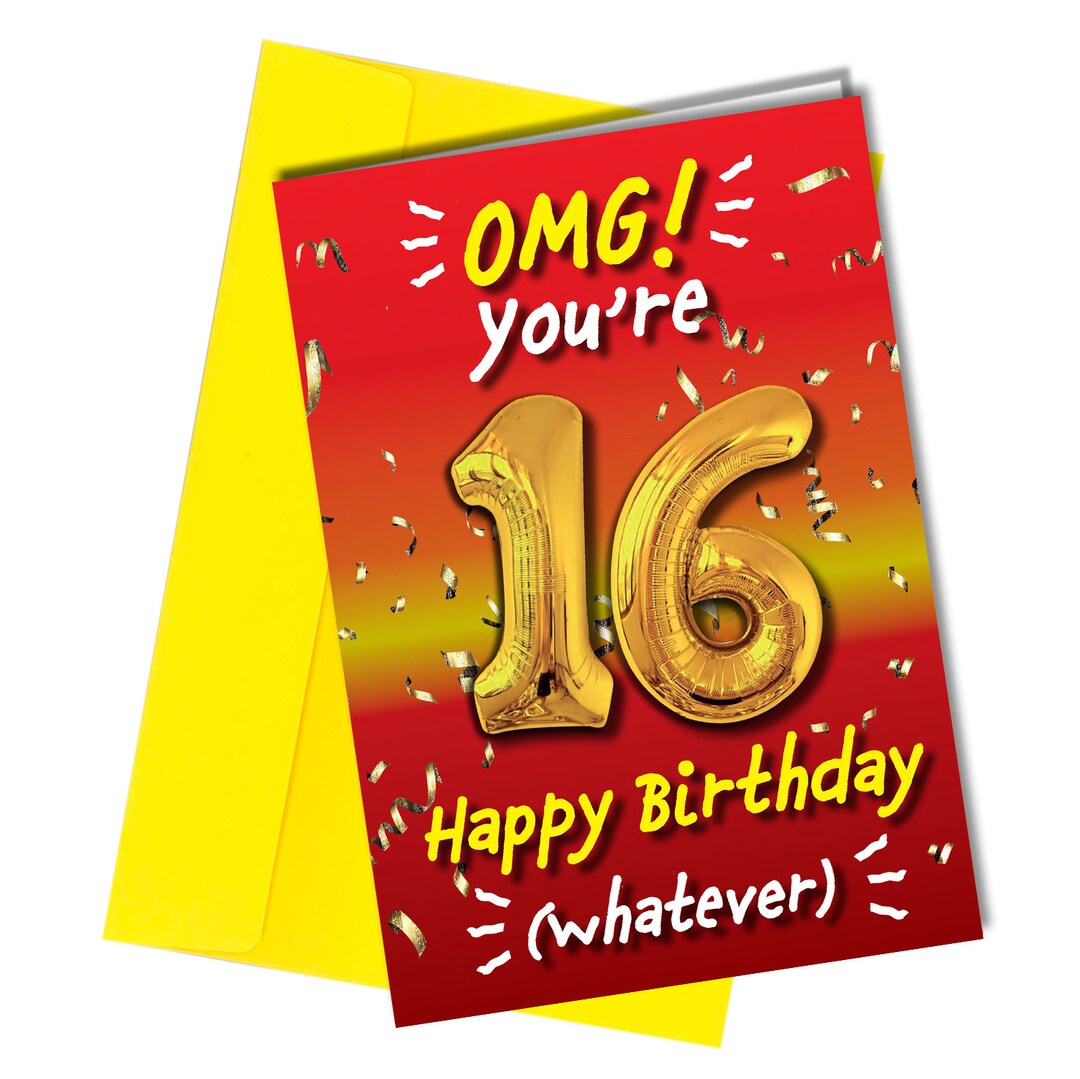 16th Birthday Card | OMG | Whatever | Teenager / Son Nephew Daughter ...