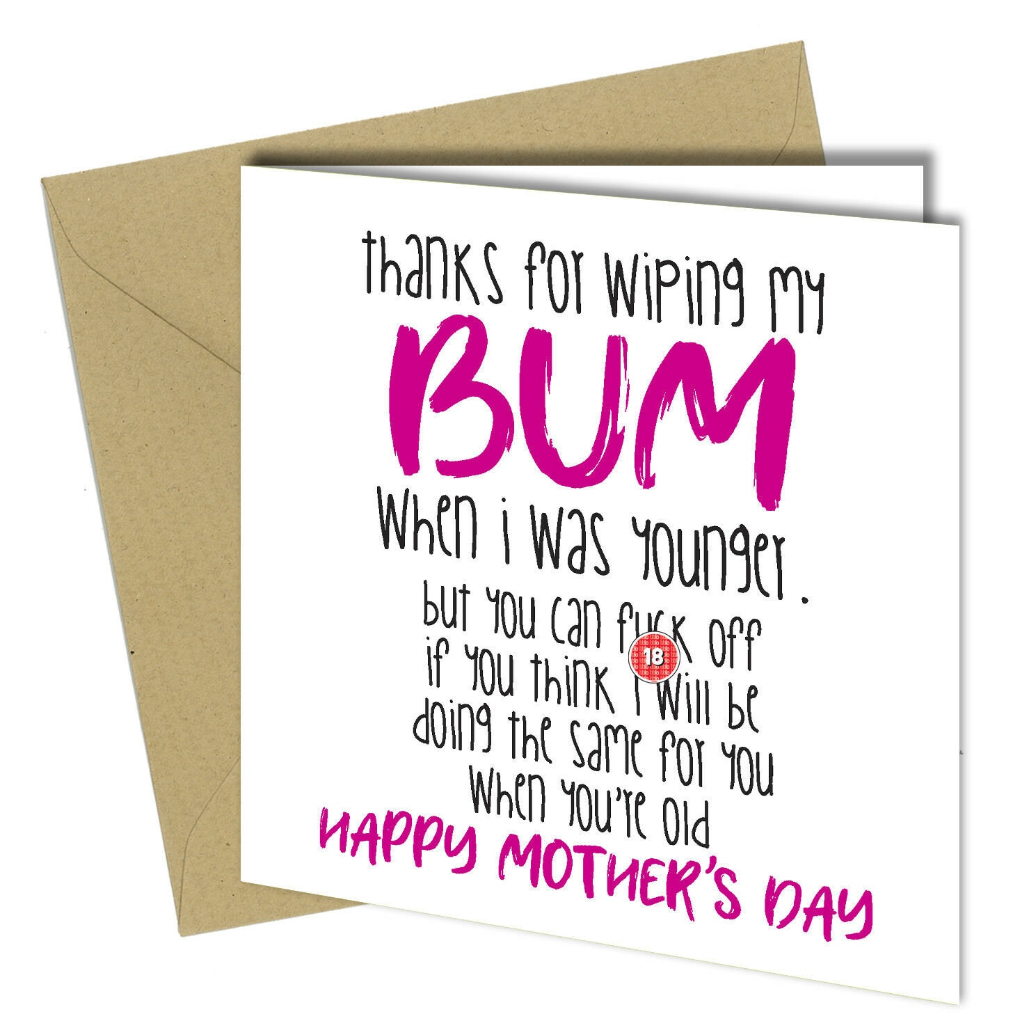 MOTHERS DAY CARD Rude / Funny / Love / Cheeky / Fun Thanks for - Etsy ...
